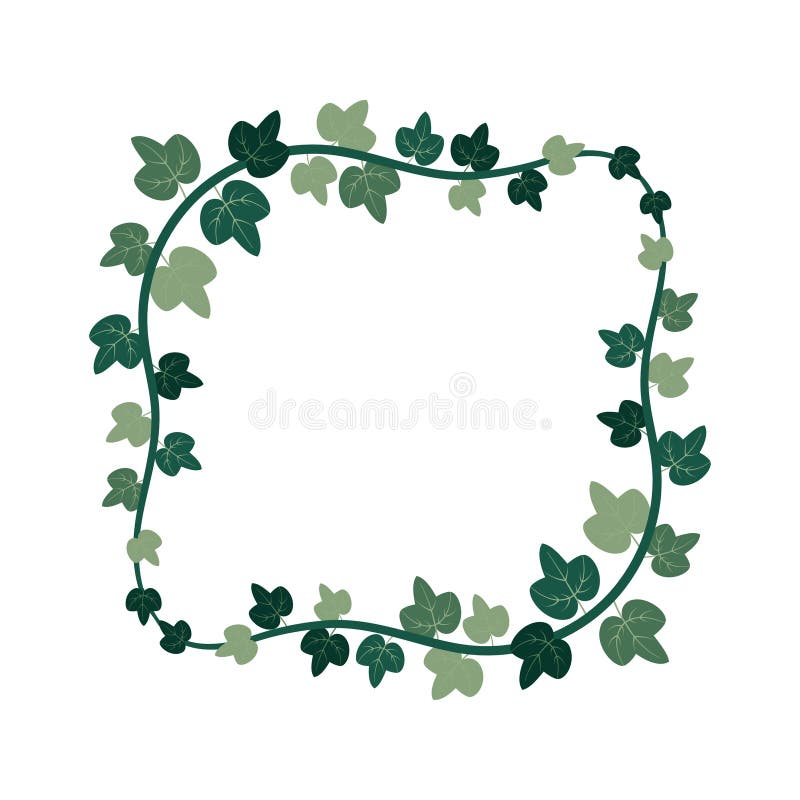 Elegant Ivy Vine Border Frame with Green Leaves, Botanical Decorative ...