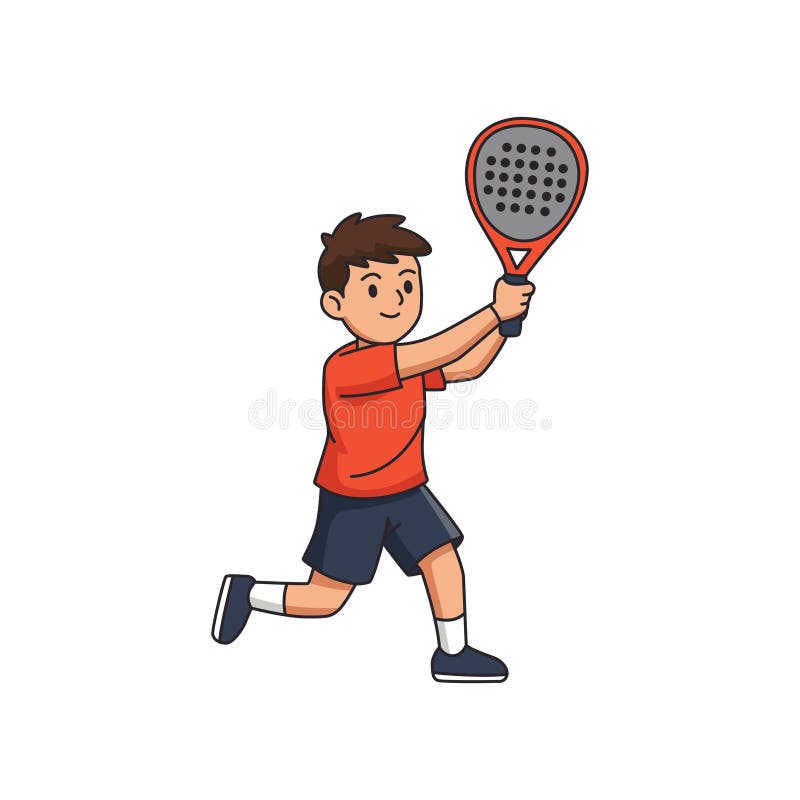 Player Hitting Padel Ball (Forehand) Stock Illustration - Illustration ...