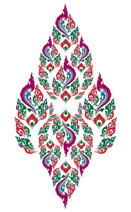 Multi Colored Thai Art Drop Design Stock Vector - Illustration of ...