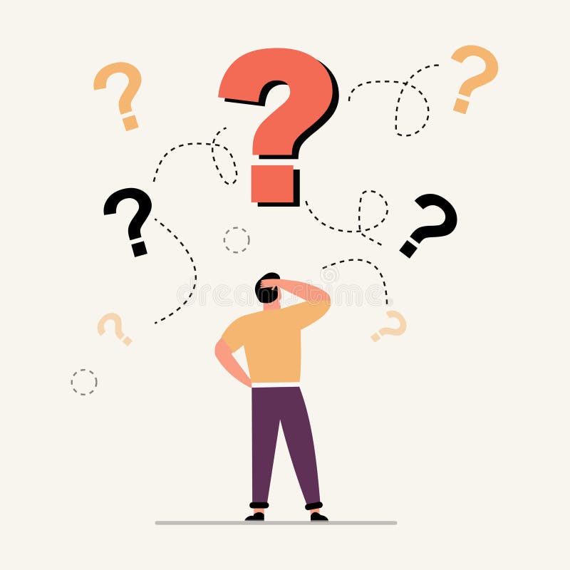 Pensive Man Standing while Making Business Decision, Isolated. Many ...