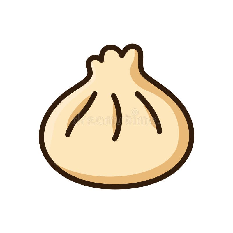 Dumpling (Bao Momo) Cartoon Icon Stock Vector - Illustration of street ...