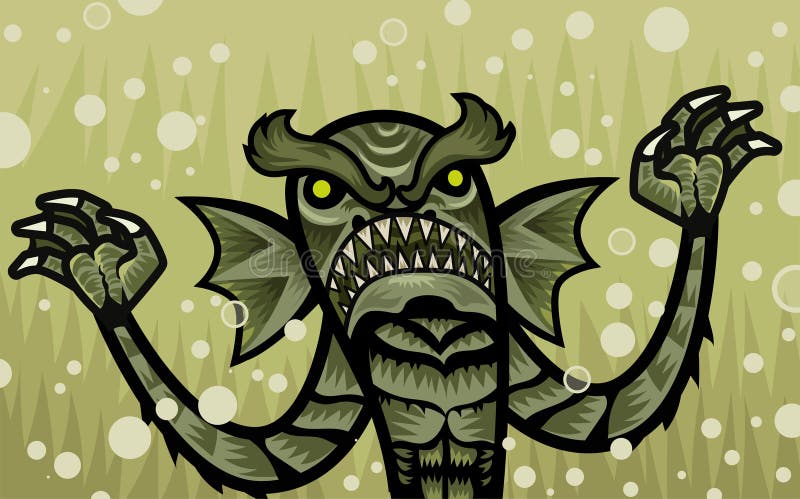 Lagoon Fish Monster Underwater Stock Vector - Illustration of beast ...