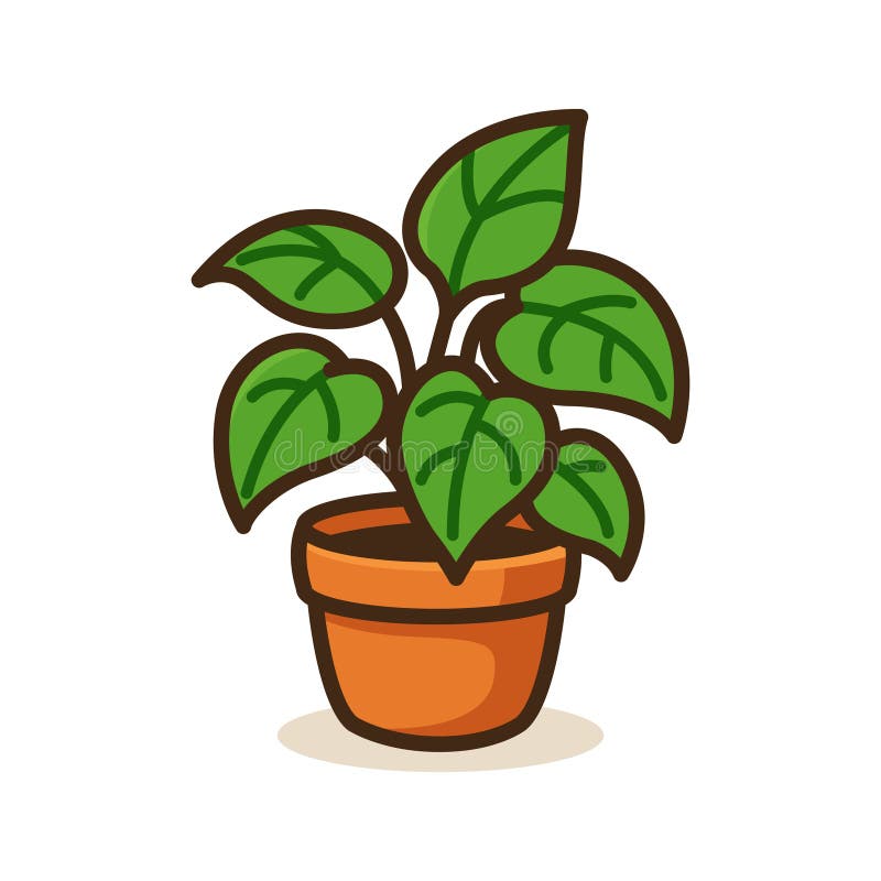 Pothos Plant cartoon icon stock vector. Illustration of leaves - 394810910