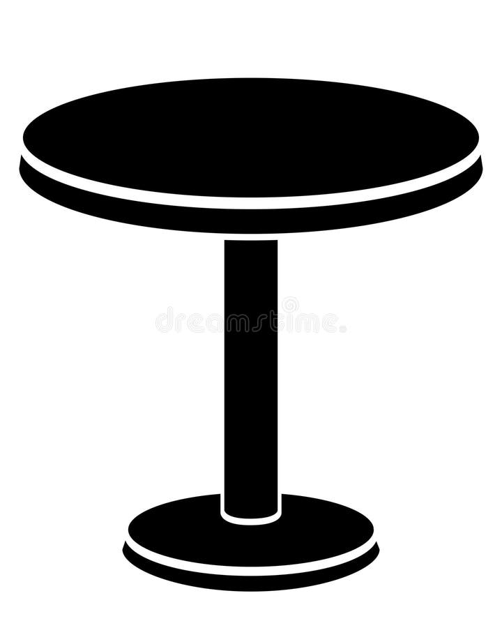 Round Table Cafe Furniture Stencil - Vector Silhouette Image for Logo ...