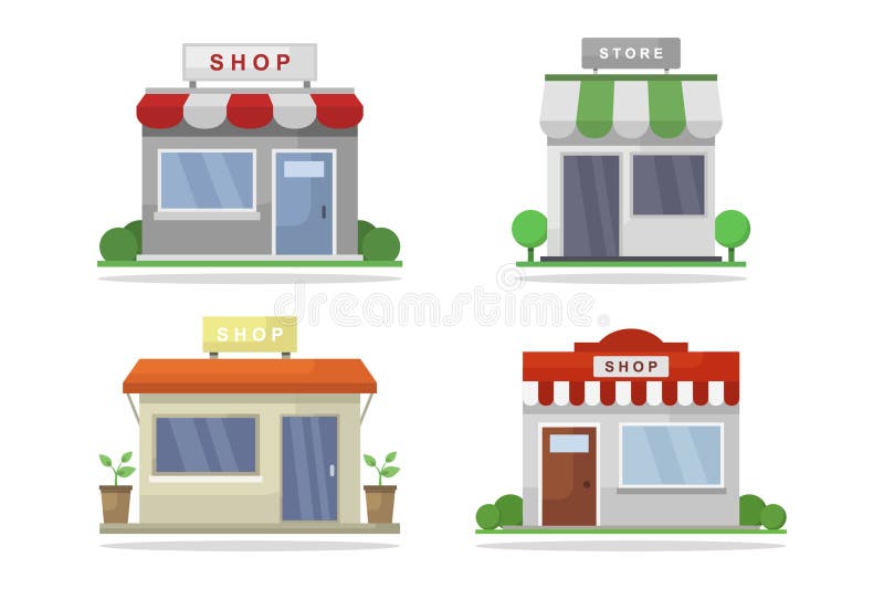 Shop illustrated in vector stock vector. Illustration of product ...
