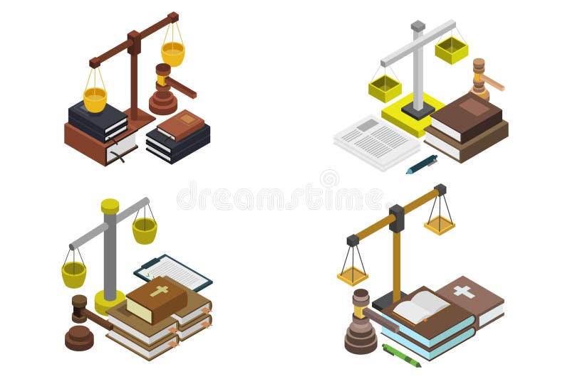 Isometric Justice in Vector Stock Vector - Illustration of court ...