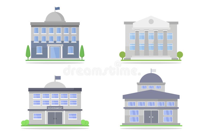 Government Building Illustrated Stock Vector - Illustration of isolated ...