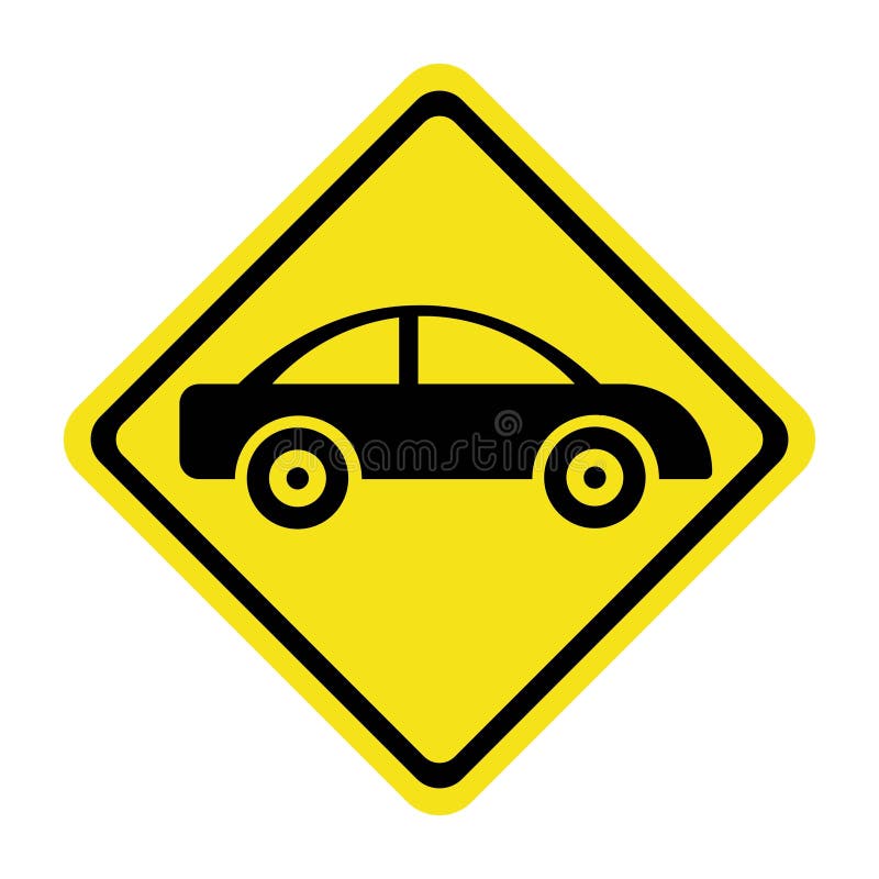 Displays a Silhouette of a Car in the Center, Signifying a Car Crossing ...