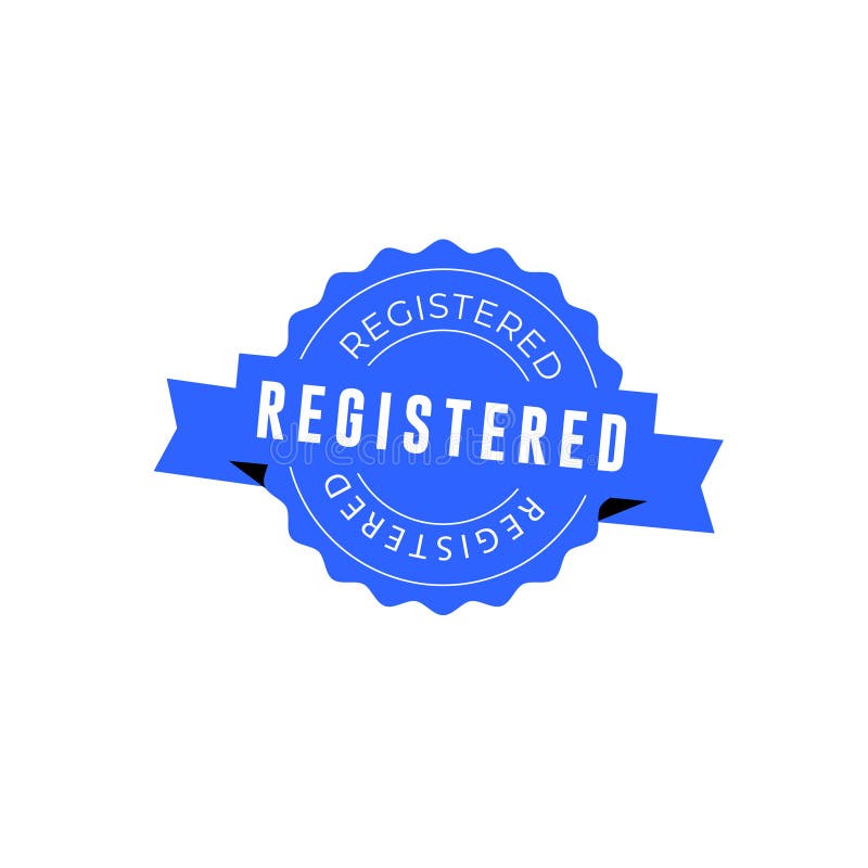 Registered Stamp Dark Blue Vector Design Stock Vector - Illustration of ...