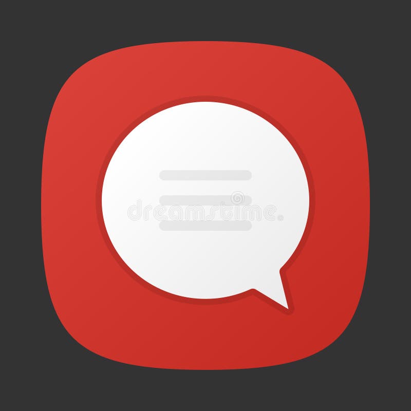 Red chat app icon stock vector. Illustration of vector - 396198320
