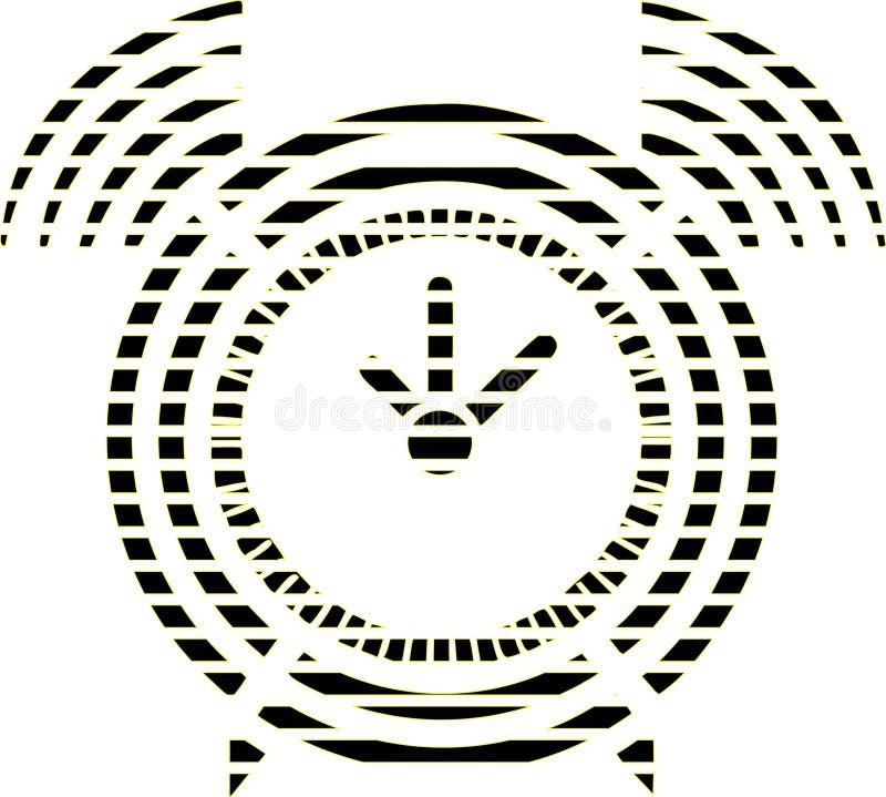 Minimalist Black and White Flat Vector Illustration of an Alarm Clock ...