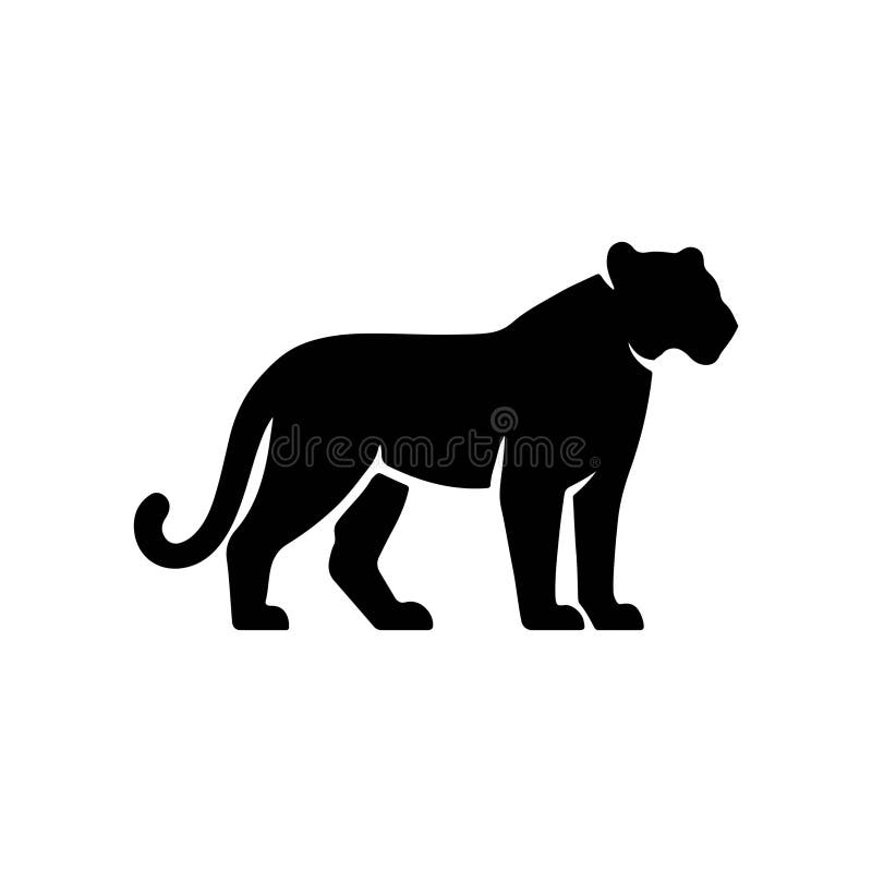 Big Cat Running Silhouette – Speed and Strength Stock Illustration ...