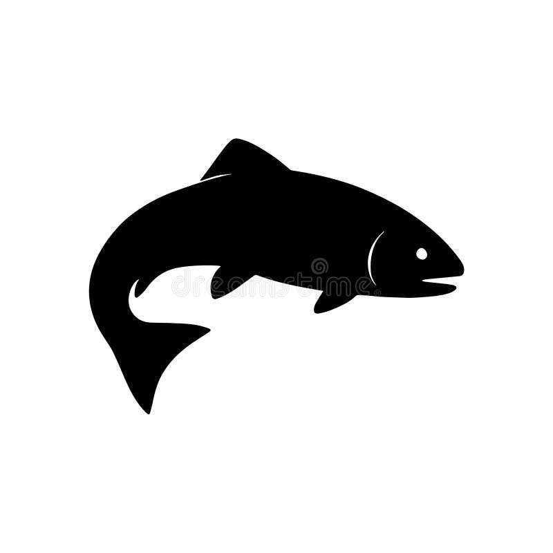 Elegant Trout Fish Silhouette Vector for Outdoor Branding Stock Vector ...