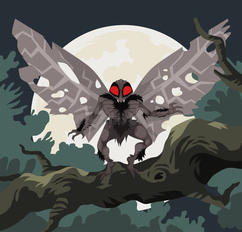 Mothman Strange Creature in the Night Stock Vector - Illustration of ...