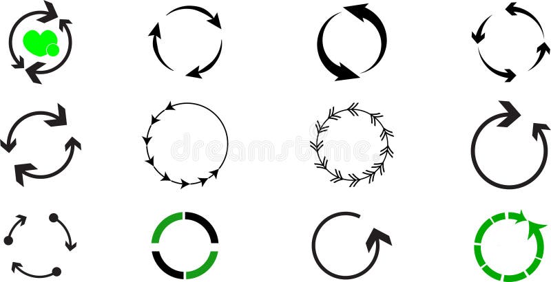 Circular Recycling Arrows Vector Set with Eco Cycle Loop Sustainability ...