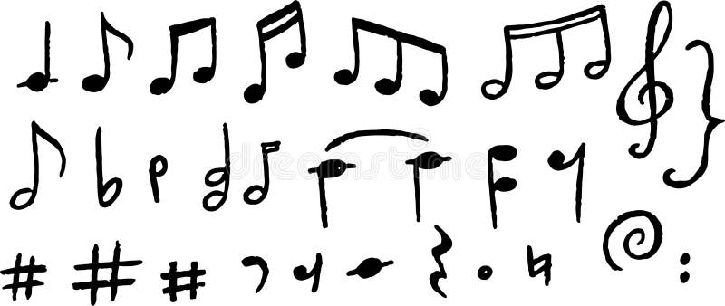 Ink Written Musical Notes Stock Illustrations – 11 Ink Written Musical ...