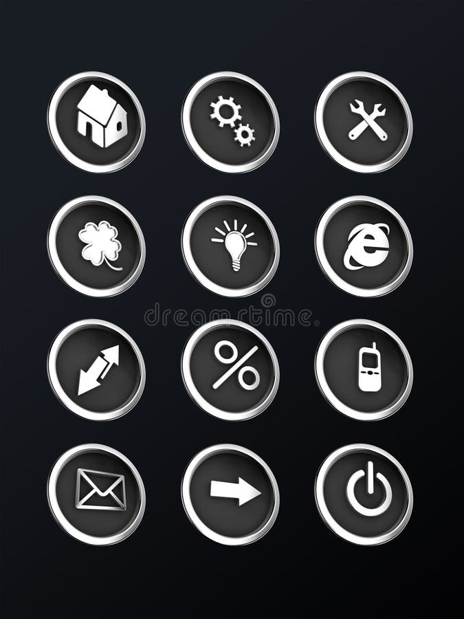 Metal box icon set stock illustration. Illustration of attach - 16305978