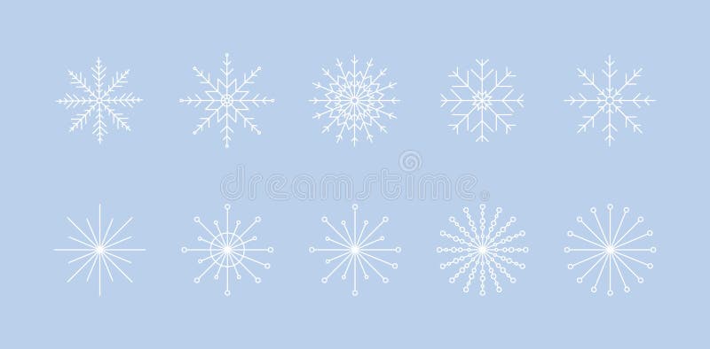 Snowflakes, a Set of Delicate Winter Icons, a Sign of Snow, Frost ...