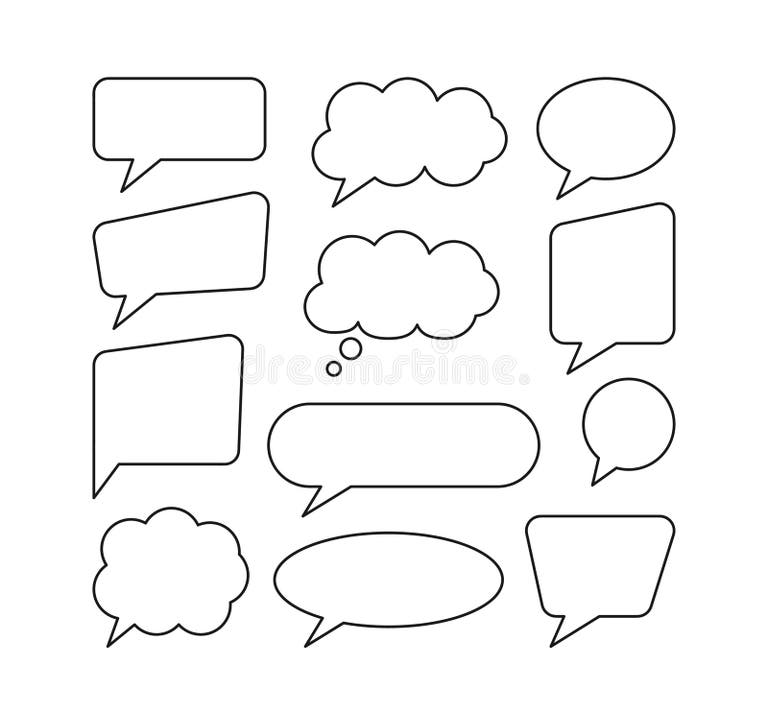 Set of Talk Speech Bubble, Shapes Geometric Icon Collection for ...