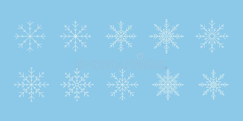 Snowflakes, a Set of Delicate Winter Icons, a Sign of Snow, Frost ...
