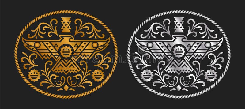 Eagle Native American Style Label Belt Buckle Design Symbols Wild West ...