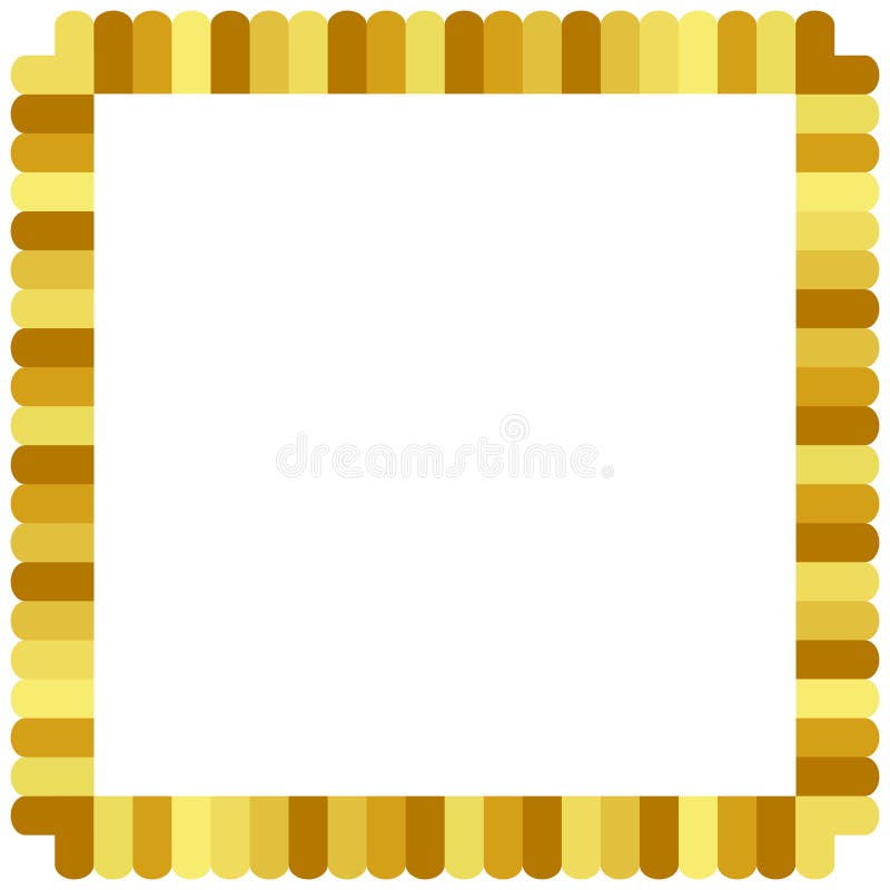 Abstract Golden Pattern with Corner Hearts Square Frame Border Stock Vector - Illustration of ...