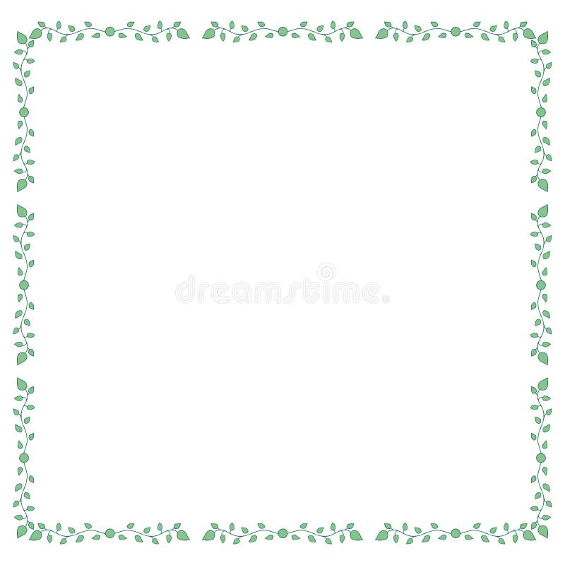 Abstract Green Vines Square Frame Border Stock Vector - Illustration of ...