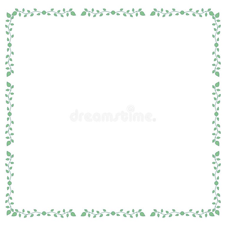 Abstract Green Vines Square Frame Border Stock Vector - Illustration of ...