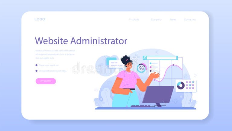 Web Administrator Web Banner or Landing Page. Content Management Stock ...