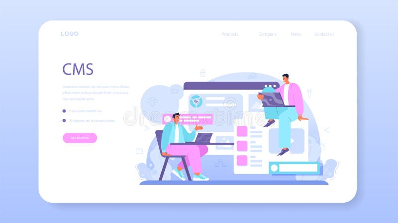 Web Administrator Web Banner or Landing Page. Content Management Stock ...