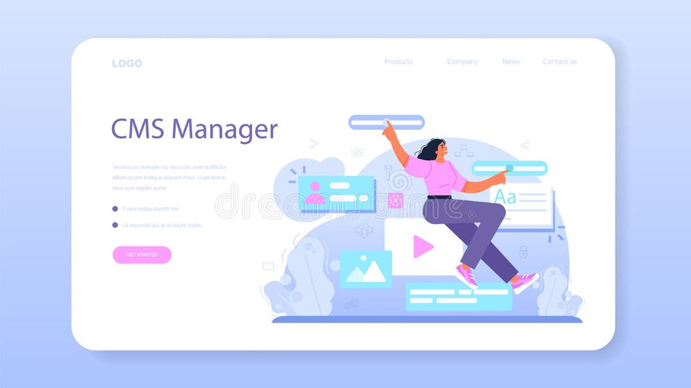 Web Administrator Web Banner or Landing Page. Content Management Stock ...