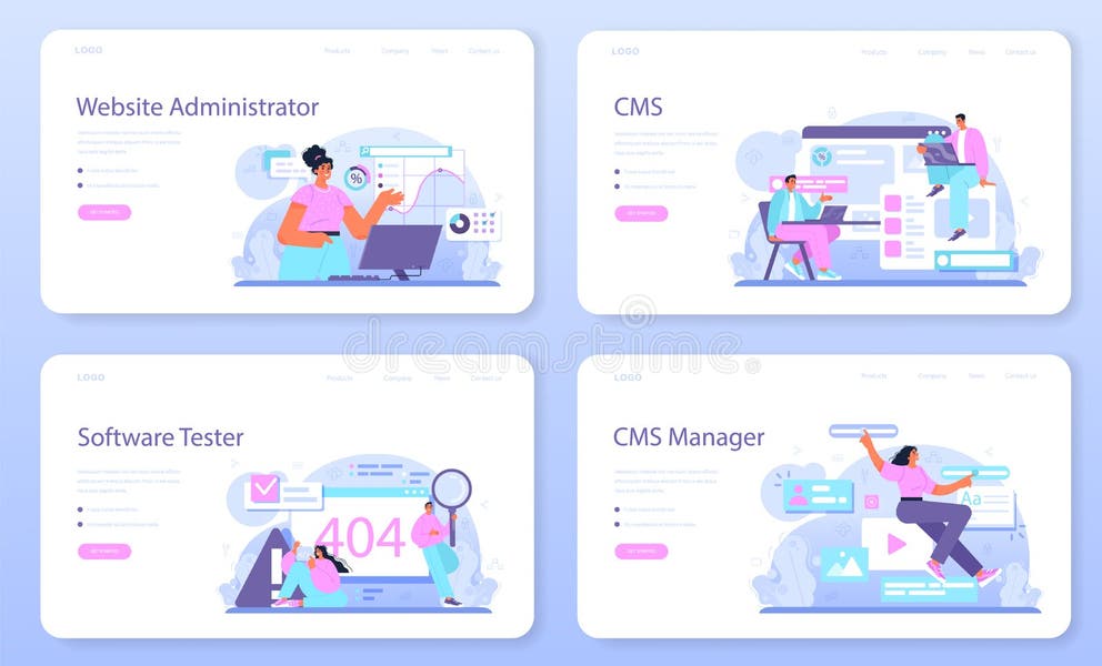 Web Administrator Web Banner or Landing Page Set. Content Management ...