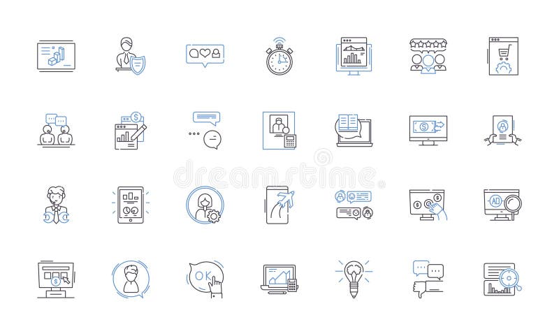 Web Advertising Line Icons Collection. Banner, Clicks, Conversion, Ads ...