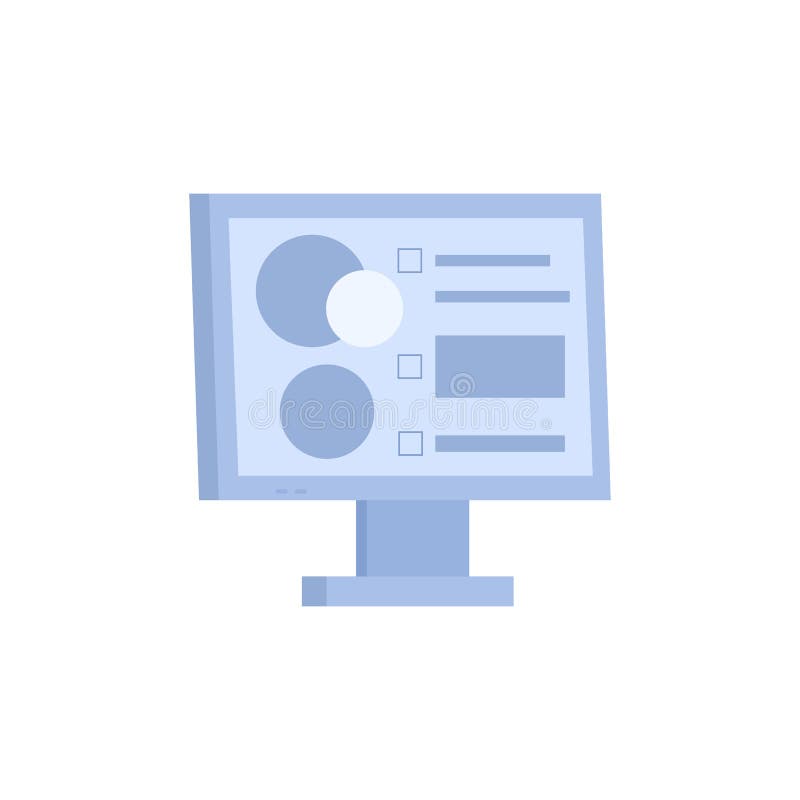 Web Analytic Graphs on Computer Screen Flat Vector Illustration ...