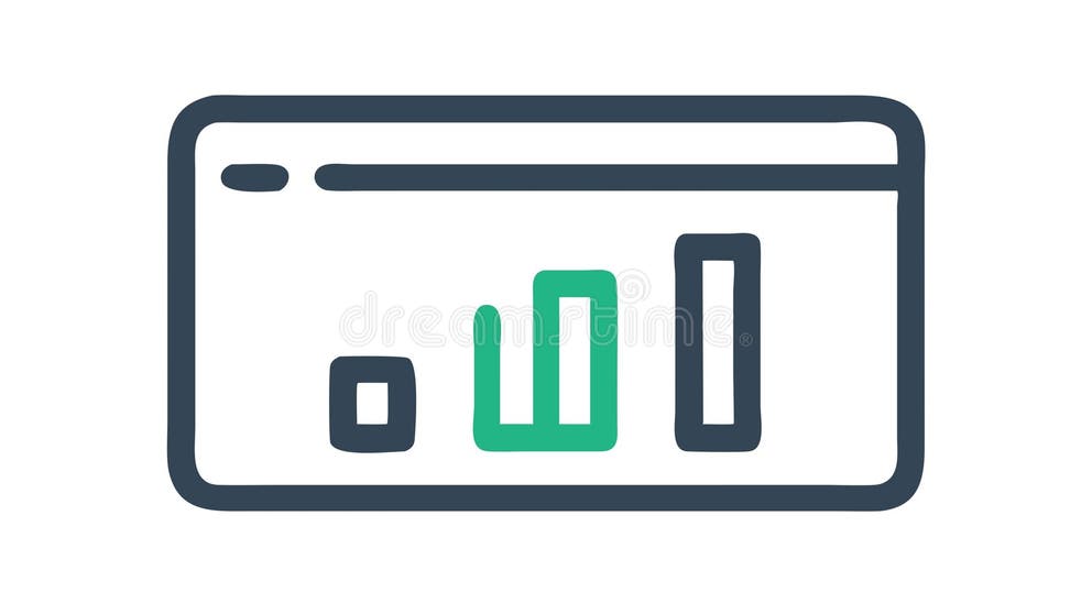 Web Analytics Dashboard Bar Graph Icon for Data Reporting, Vector ...