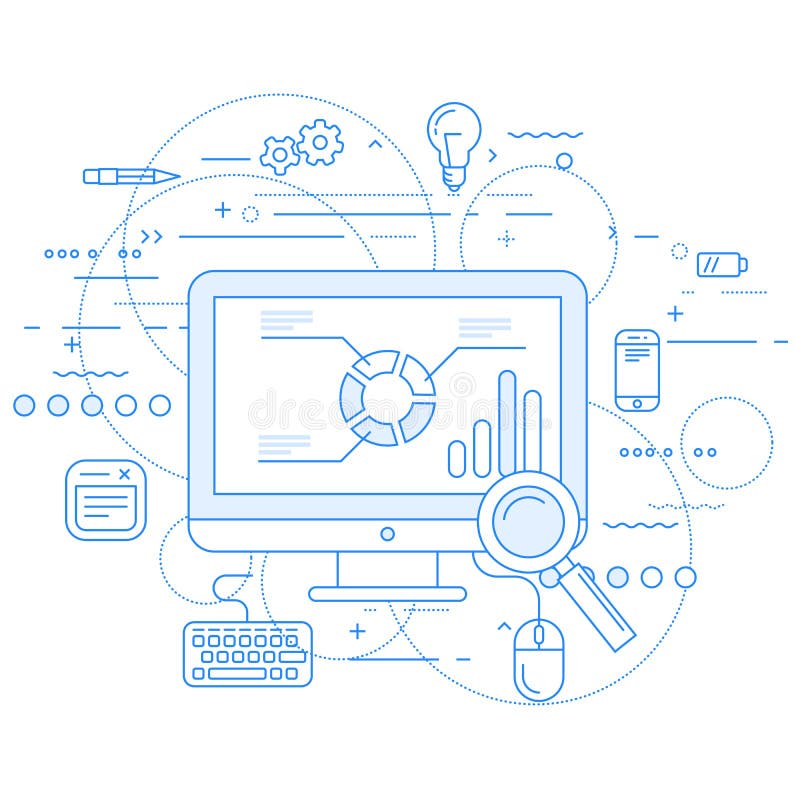 Web Analytics and Data Flow Abstraction Stock Vector - Illustration of ...