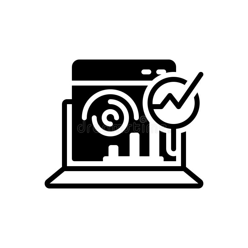 Black Solid Icon for Web Analytics, Optimization and Statistics Stock ...