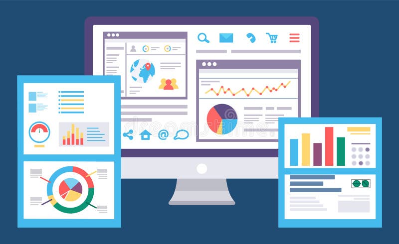 Pc Device and Board with Diagram Scheme Vector Stock Vector ...