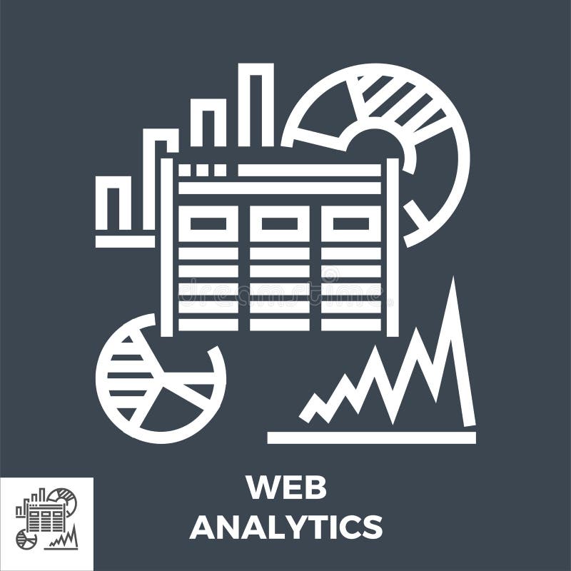 Web Analytics Line Icon stock vector. Illustration of technology ...