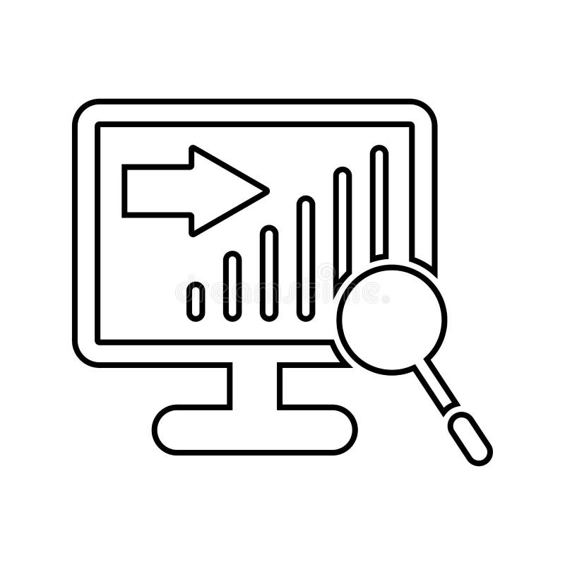 Web Analytics Outline Icon. Line Art Vector Stock Vector - Illustration ...