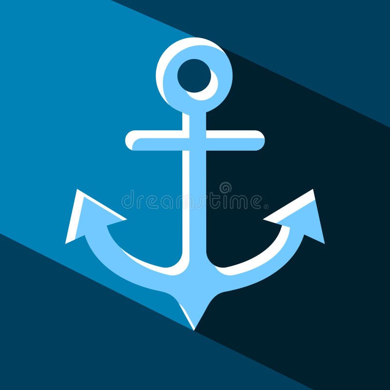 Anchor blue colors stock vector. Illustration of graphic - 264440734