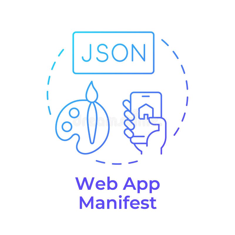 Web App Manifest Blue Gradient Concept Icon Stock Vector - Illustration ...