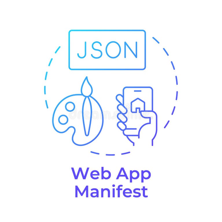 Web App Manifest Blue Gradient Concept Icon Stock Vector - Illustration ...