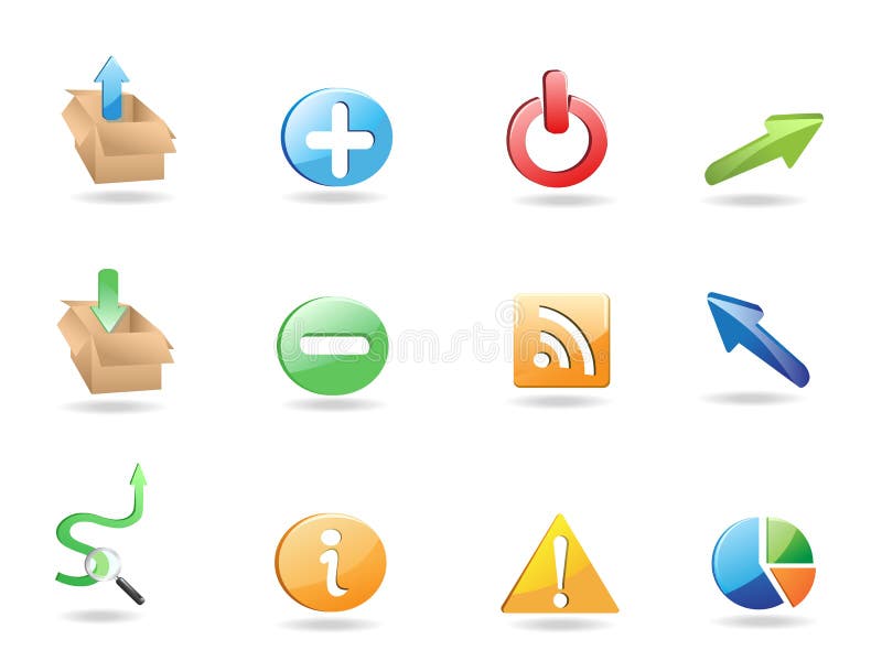 Web Application 3D Icon Set Stock Vector - Illustration of button ...