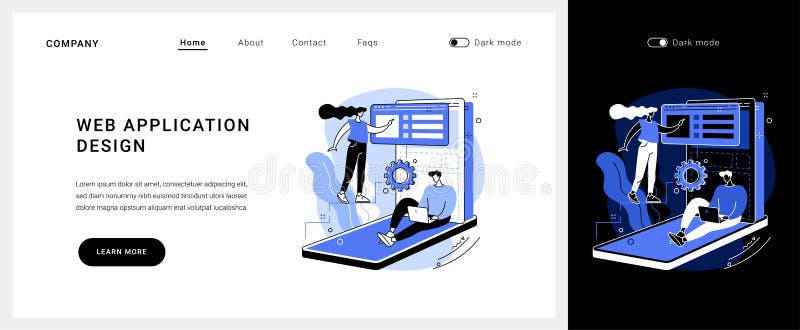 Web Application Design Vector Concept Landing Page. Stock Vector ...