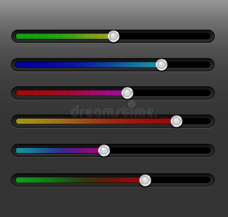 Web, Application Dynamic GUI Sliders Stock Illustration - Illustration ...