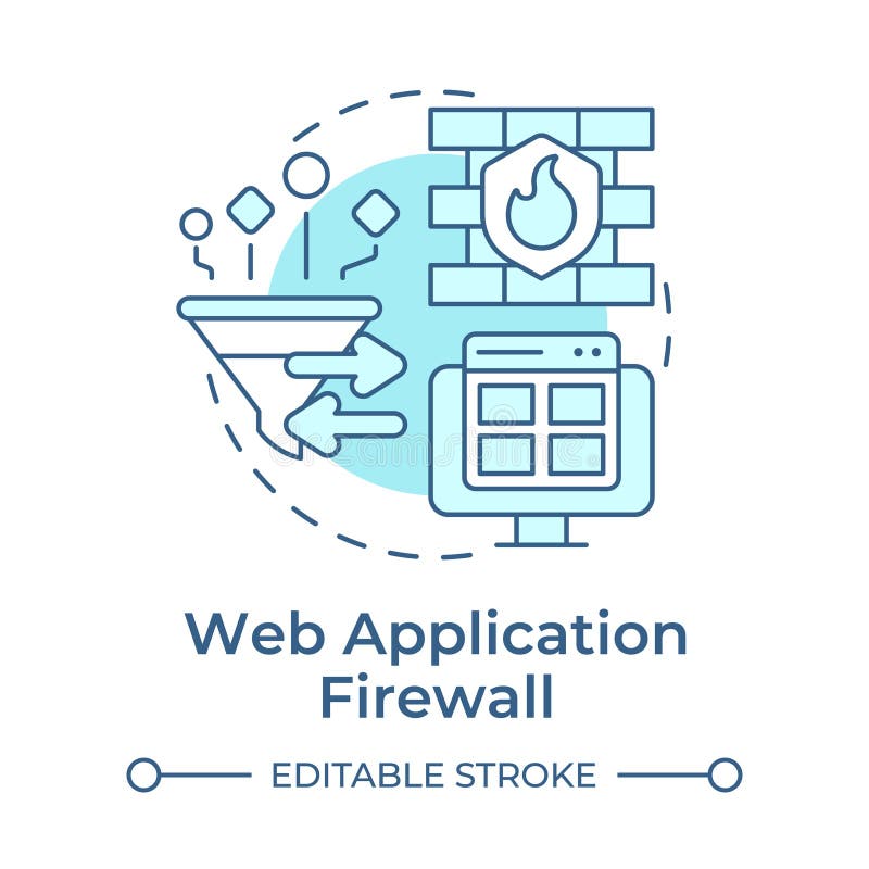 Web Application Firewall Soft Blue Concept Icon Stock Vector ...