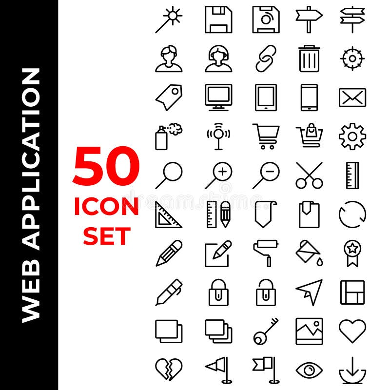 Web Application Icon Set Include Wand,save,direction,user,link,desktop ...