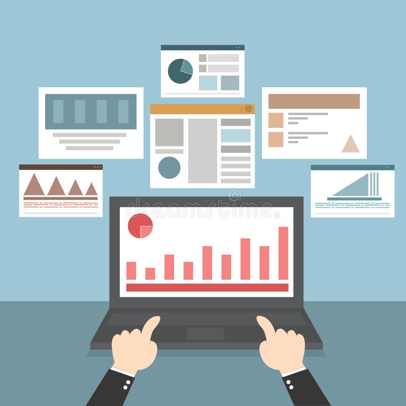 Web and Application Optimization, Programming, Design and Analyt Stock Illustration ...
