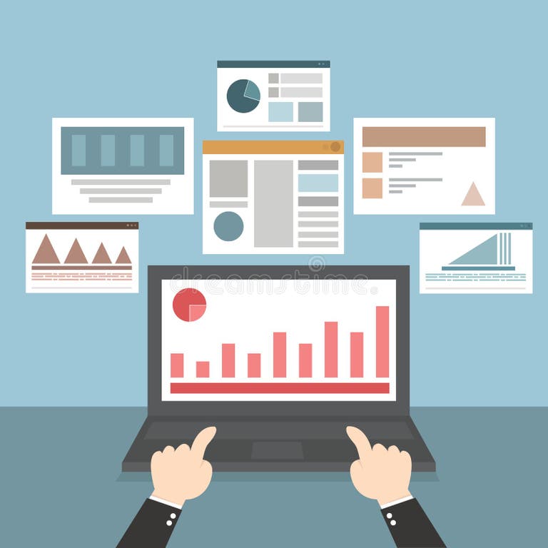 Web and Application Optimization, Programming, Design and Analyt Stock Illustration ...